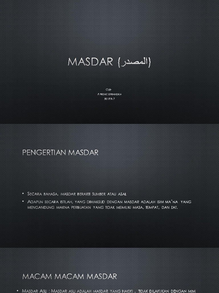 Masdar Bahasa Arab | PDF