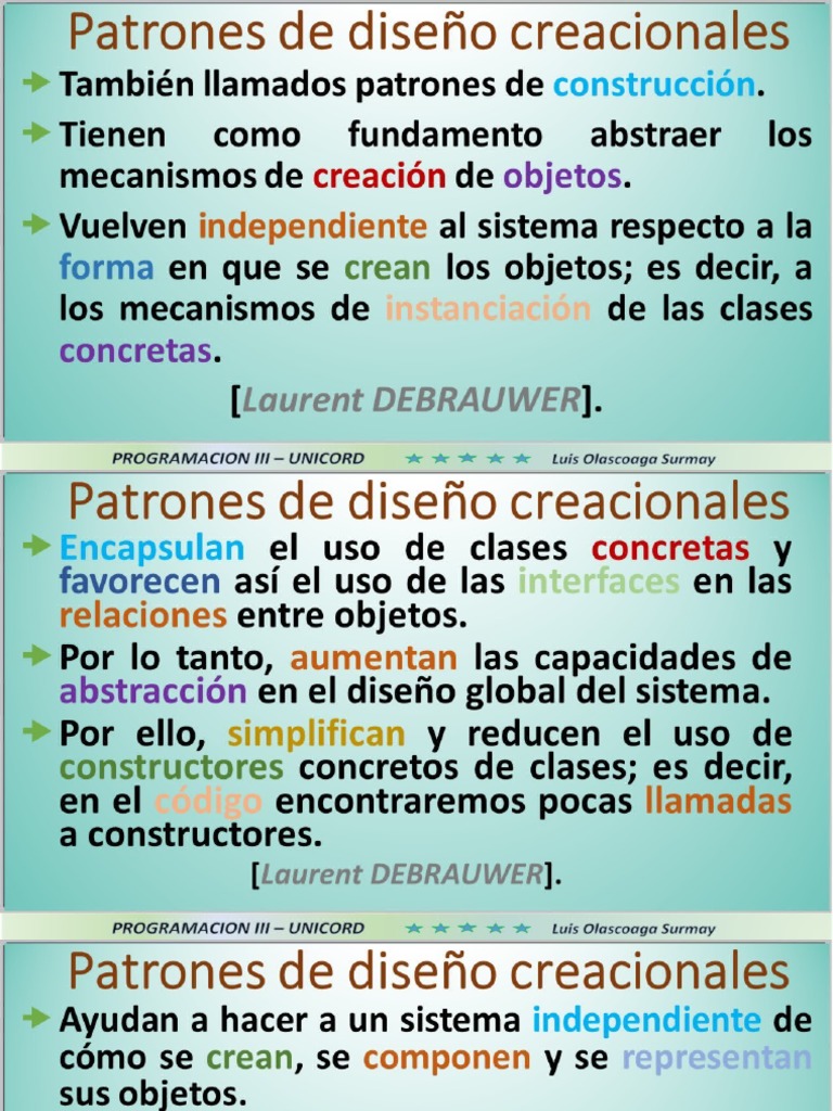 Patrones de Diseño Creacionales | PDF