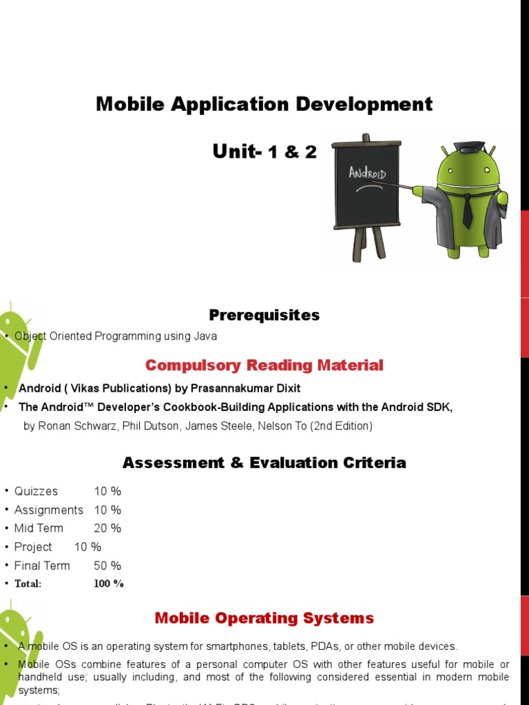 Mobile Application Development Unit | PDF | Java Virtual Machine | Android (Operating System)