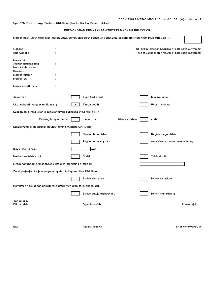 All Form POS TINTING MACHINE UNI COLOR | PDF