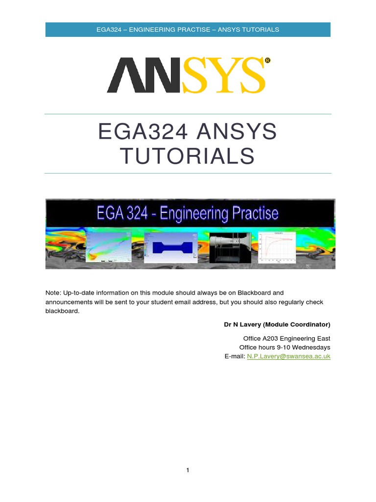 c3 ANSYS Tutorials | PDF | Fluid Dynamics | Stress (Mechanics)