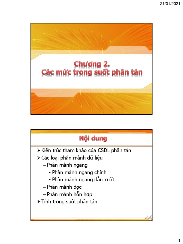 CSDLPT - Chuong 2 - Cac Muc Trong Suot Phan Tan - SV | PDF