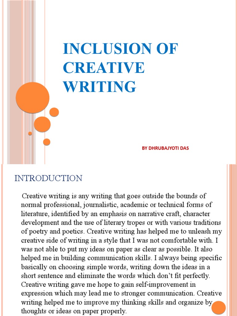 Inclusion of Creative Writing | PDF | Creative Writing | Writers