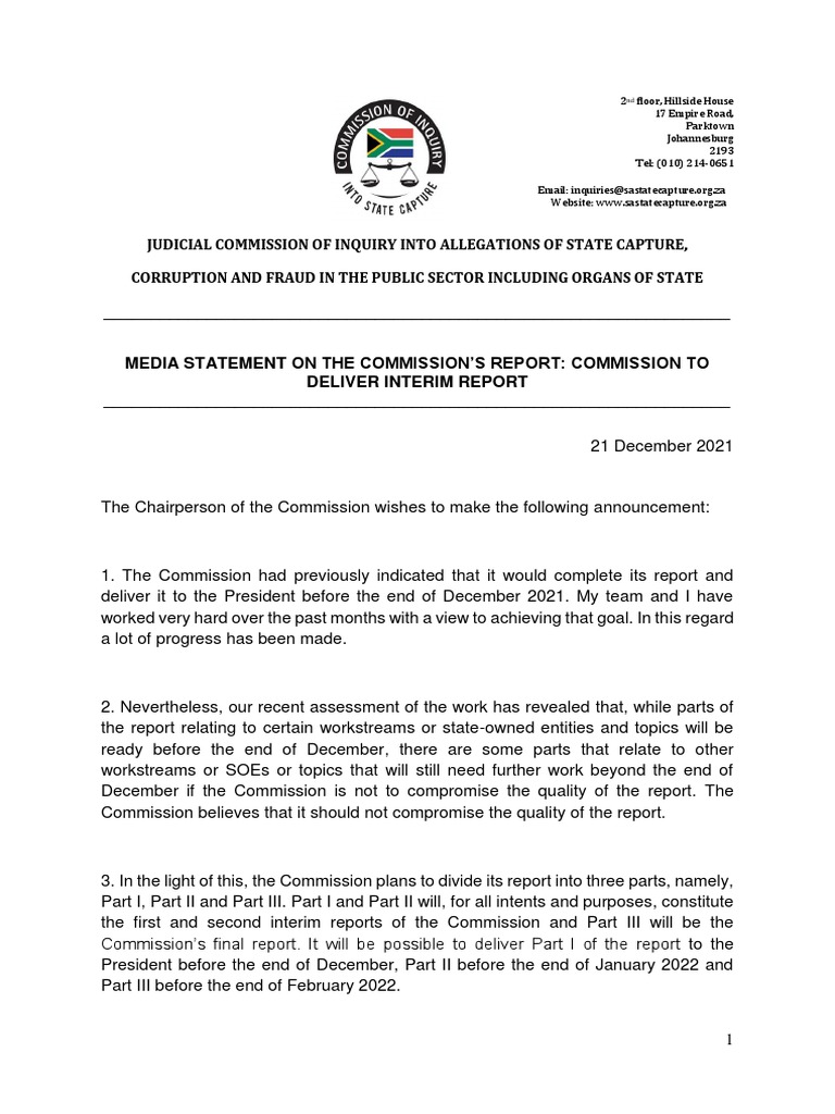 Media Statement 21 December 2021 | PDF | Public Sphere | Justice