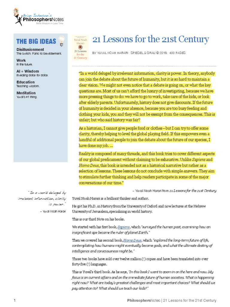 21 Lessons For The 21st Century | PDF | Artificial Intelligence ...