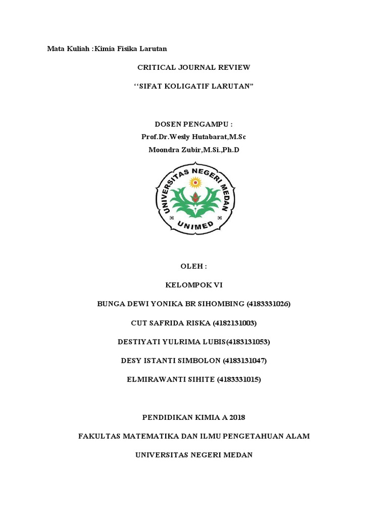 CJR Kimia Larutan Kelompok 6 | PDF