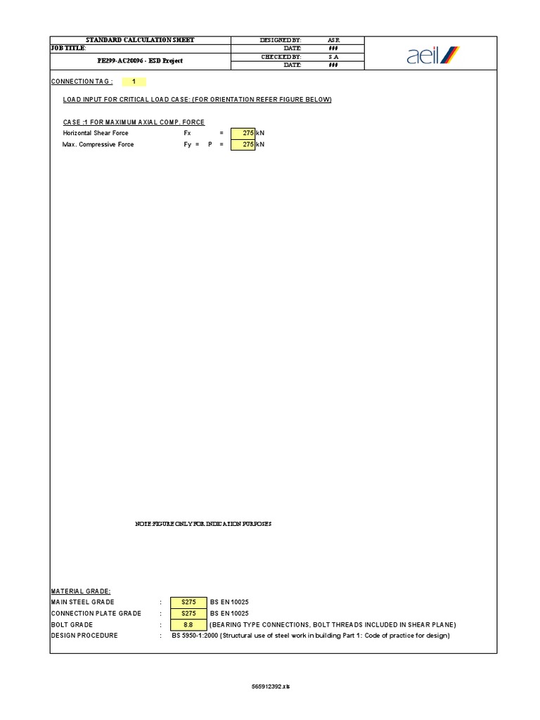ESD Project Structural Calculation Sheet | PDF | Screw | Materials