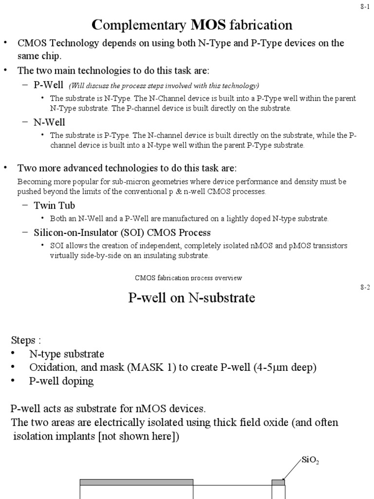 CMOS Fabrication Process Explained | PDF | Cmos | Mosfet