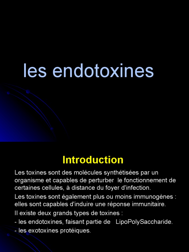 Les Endotoxines 1-1 | PDF | Lipopolysaccharide | Bactérie