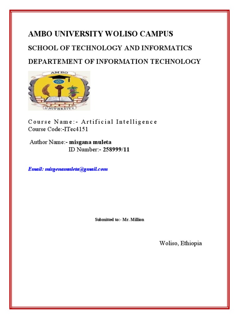 Ambo University Woliso Campus | PDF | Artificial Intelligence ...
