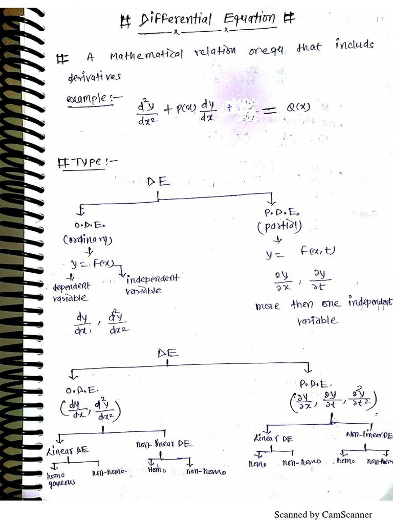 Handwritten Notes on Differential Equations | PDF