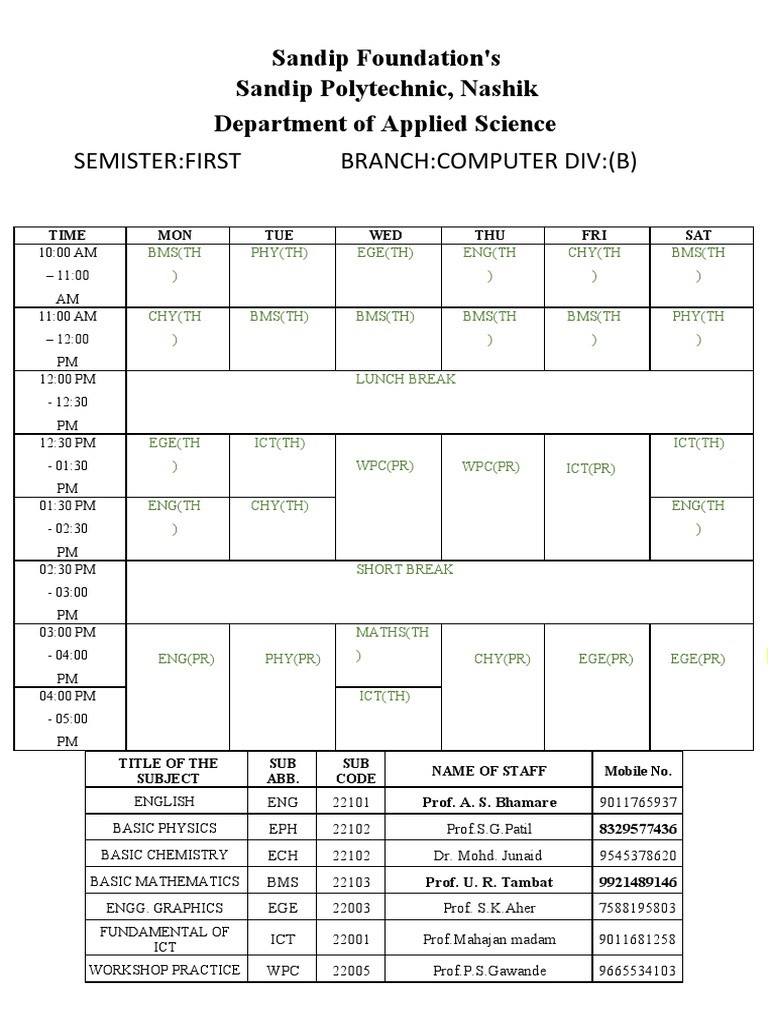 Semister:First Branch:Computer Div: (B) | PDF
