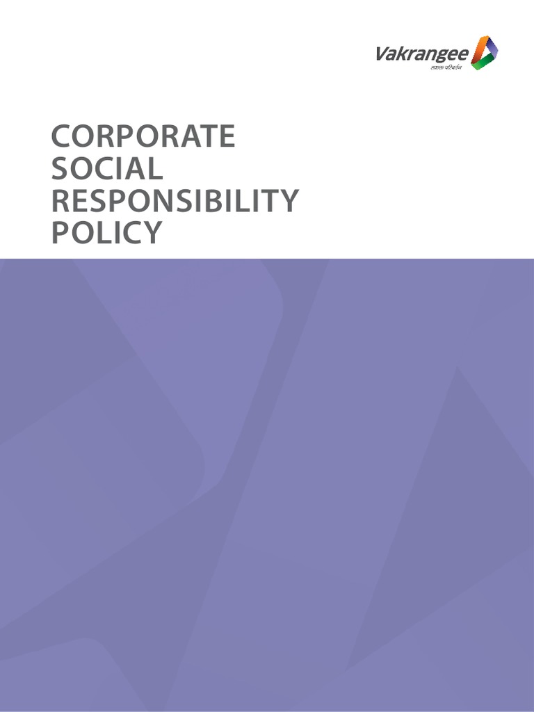 Corporate Social Responsibility - Policy | Download Free PDF ...