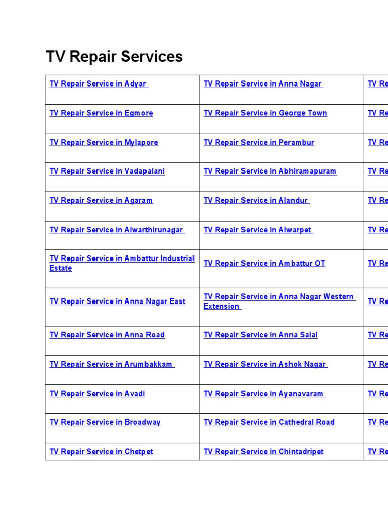 SAMSUNG TV Repair Services | PDF