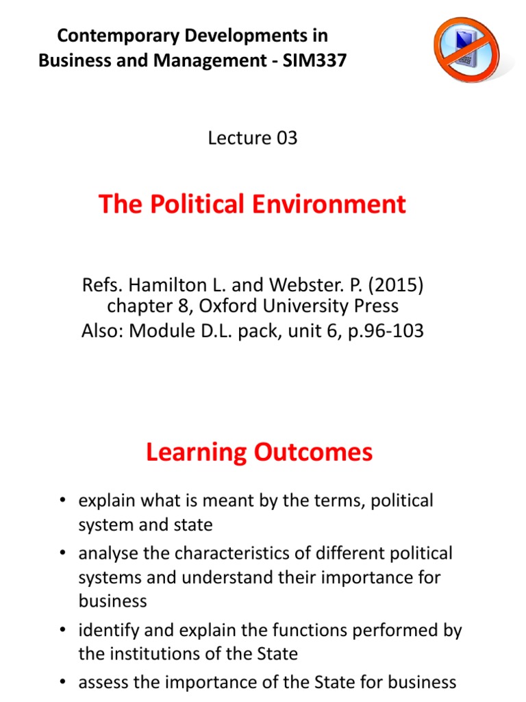 Lecture 03 The Political Environment 15-16 - Partner Version ...