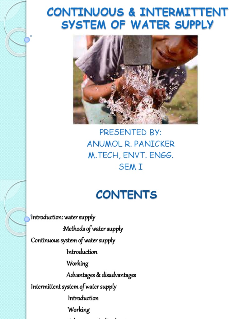 Continuous vs. Intermittent Water Supply | PDF | Water Supply | Water