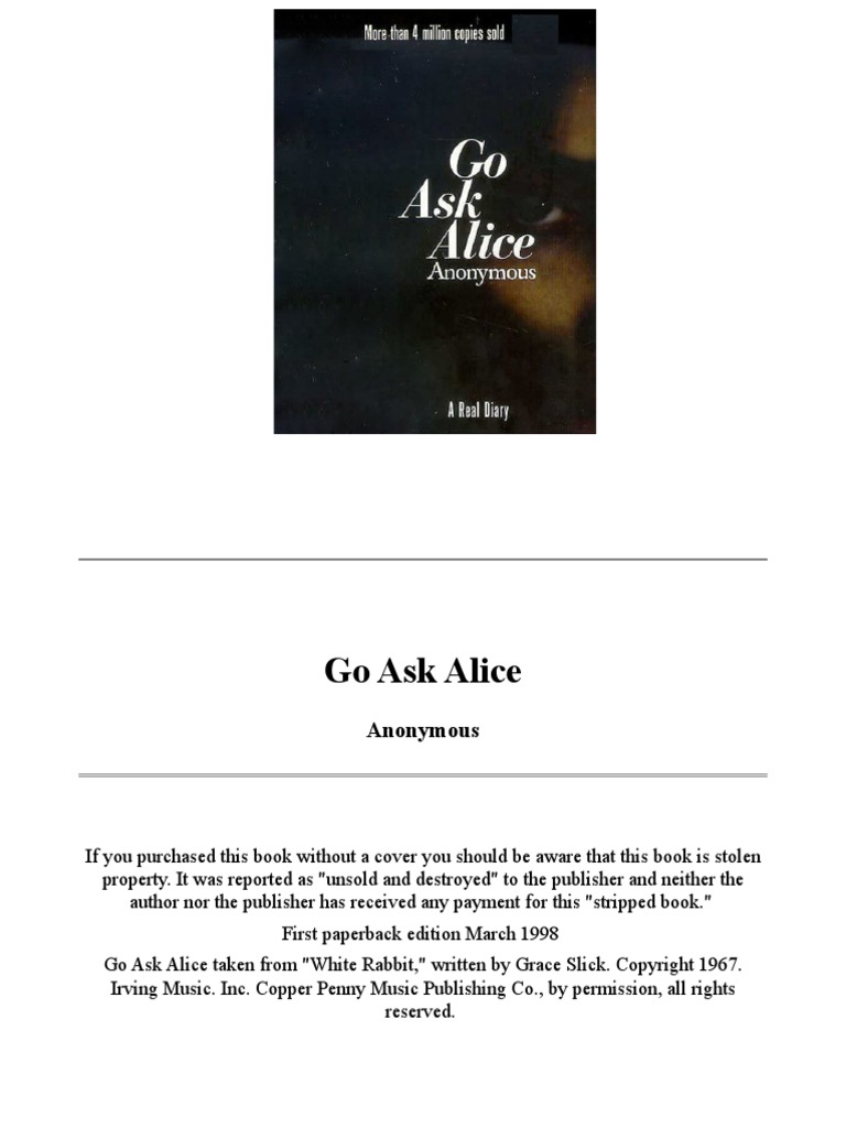 Anonymous - Go Ask Alice | PDF | Books