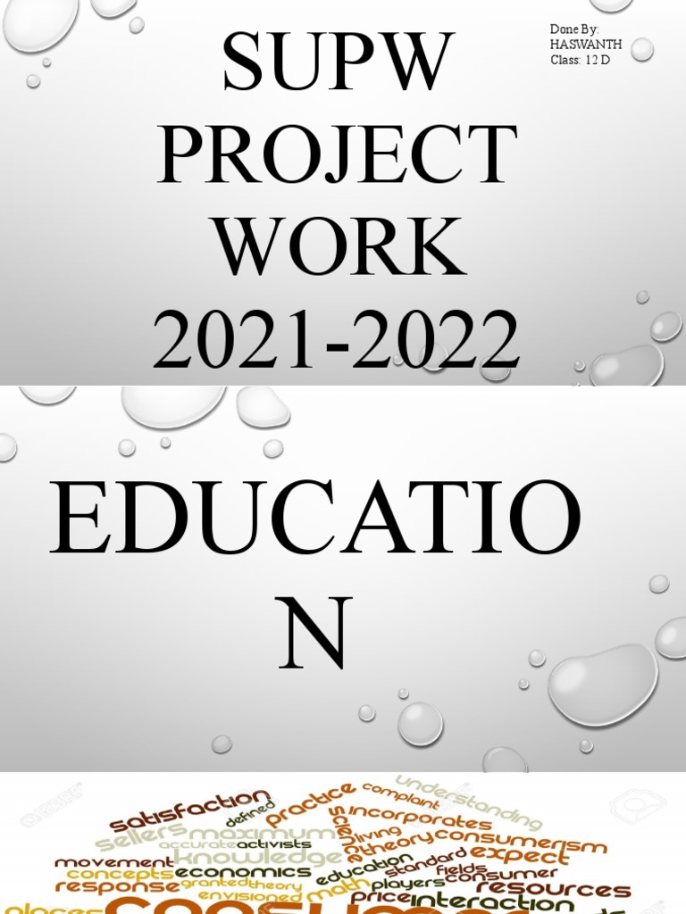 Supw Project Work 2021-2022: Done By: Haswanth Class: 12 D | PDF | Fat ...