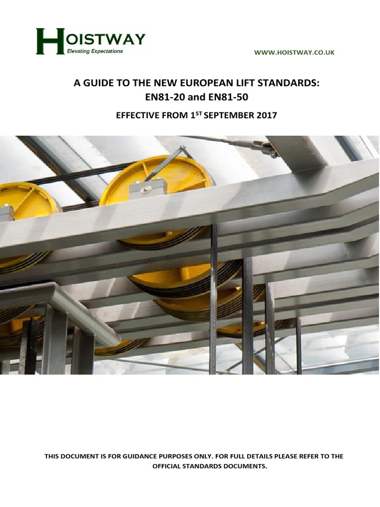 A Guide To The New European Lift Standards: EN81-20 and EN81-50 | PDF ...