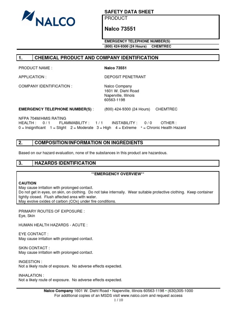 MSDS USA - English | PDF | Dangerous Goods | Superfund