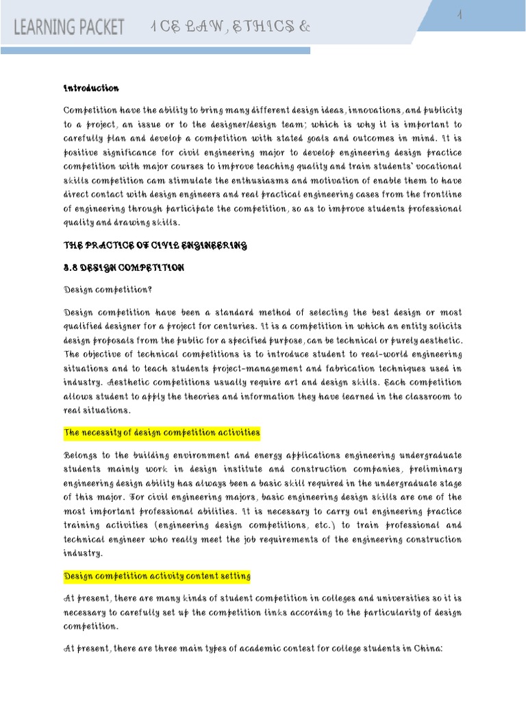 Designing Effective Engineering Competitions: Considerations for ...