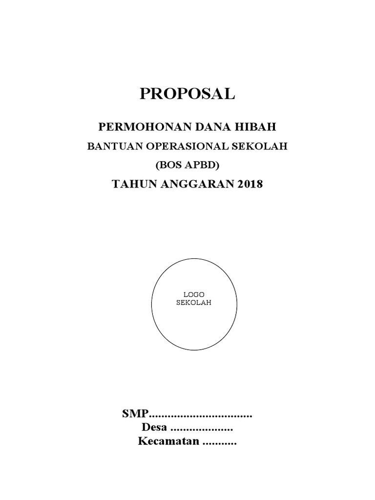 Contoh Cover Pengajuan Bos 2020 | PDF