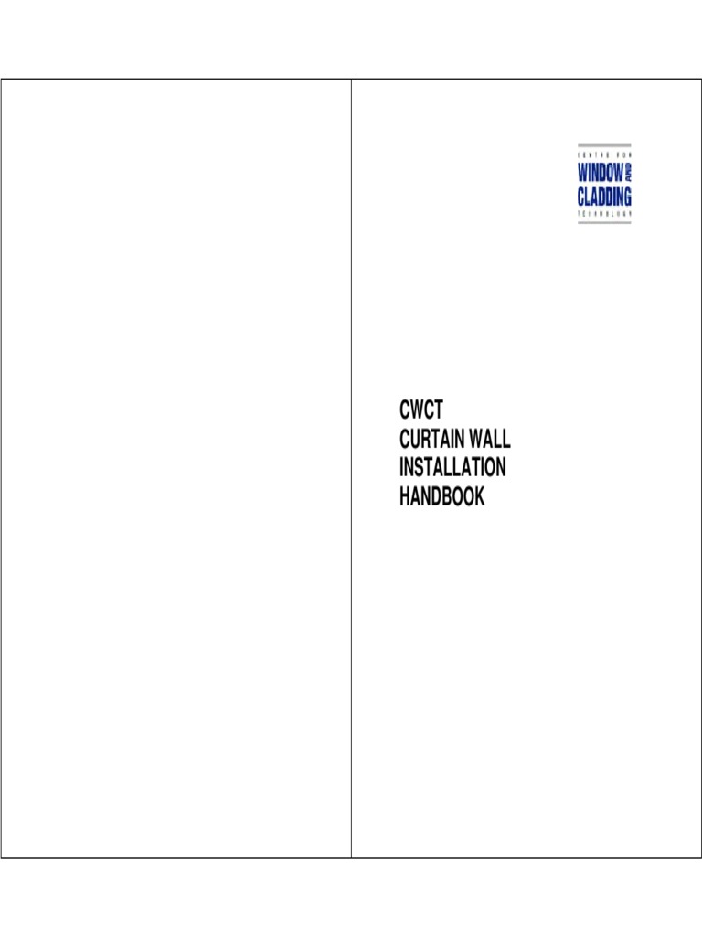 CWCT Curtain Wall Installation Handbook | PDF | Window | Wall
