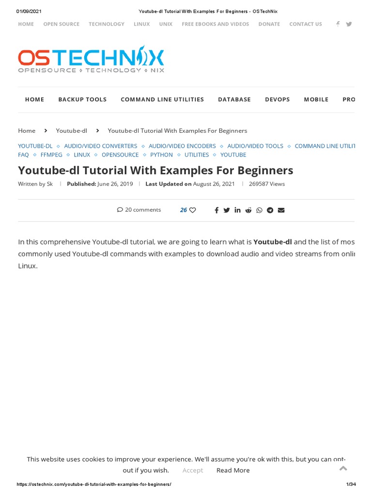 Youtube-Dl Tutorial With Examples For Beginners - OSTechNix | PDF | Linux Distribution | System ...