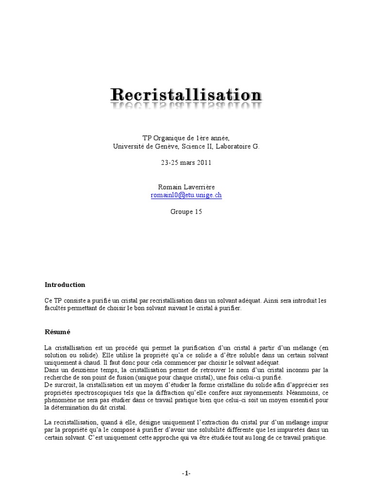 Recristallisation 11 | PDF | Cristallisation | Précipité