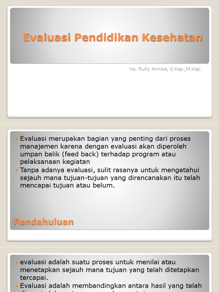 Evaluasi Program Kesehatan | PDF