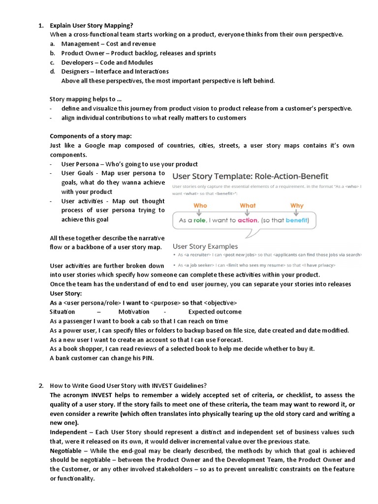 Explain User Story Mapping | PDF | Scrum (Software Development) | Business