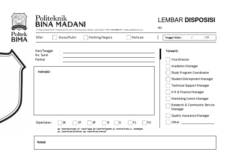 Lembar Disposisi | PDF