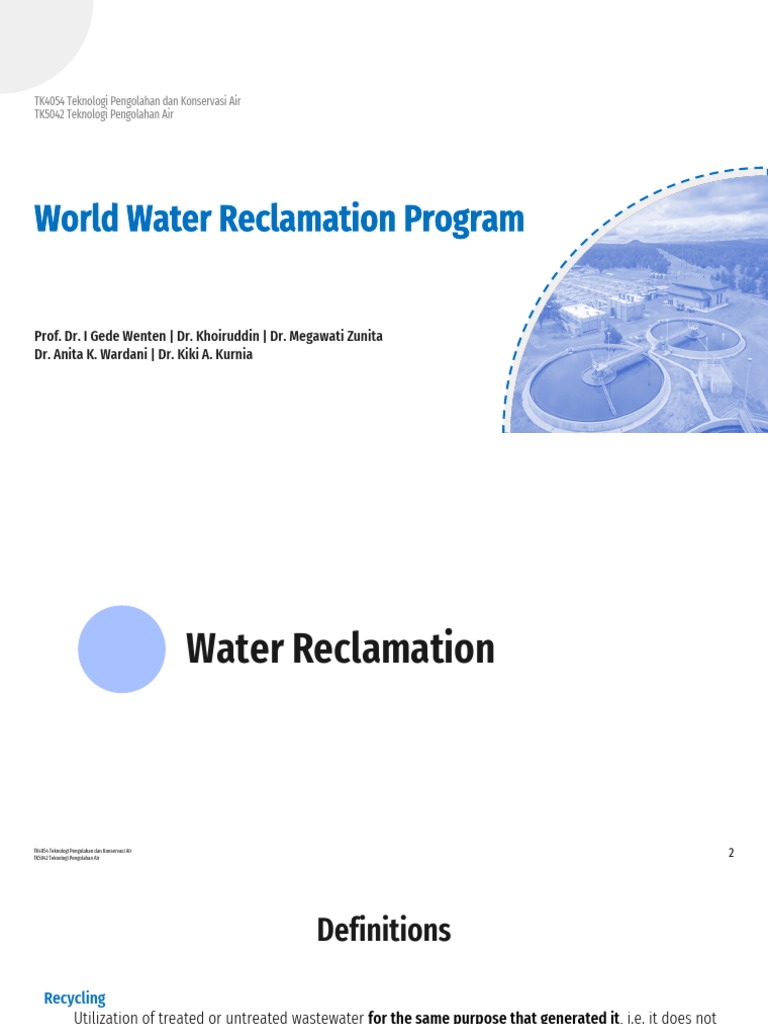Bab 7 World Water Reclamation Program | PDF | Reclaimed Water | Wastewater