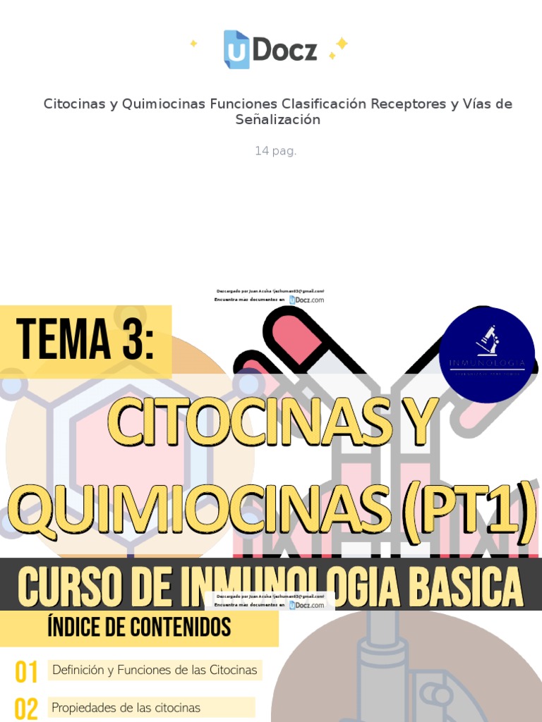 Citocinas y Quimiocinas Funciones Clasificacion Receptores y Vias de ...