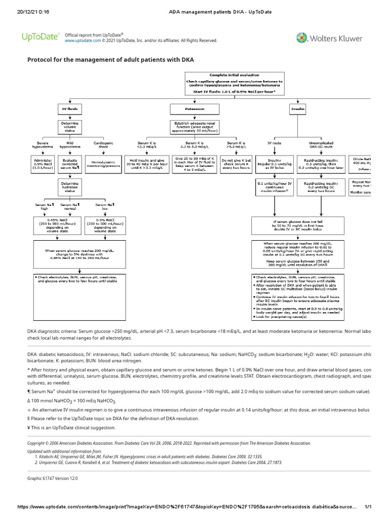 Algoritmo. ADA Management Patients DKA UpToDate | PDF