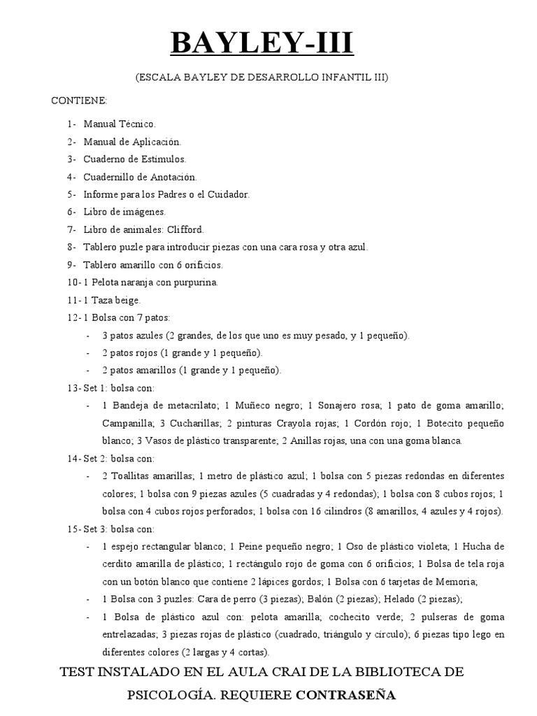Bayley III | PDF