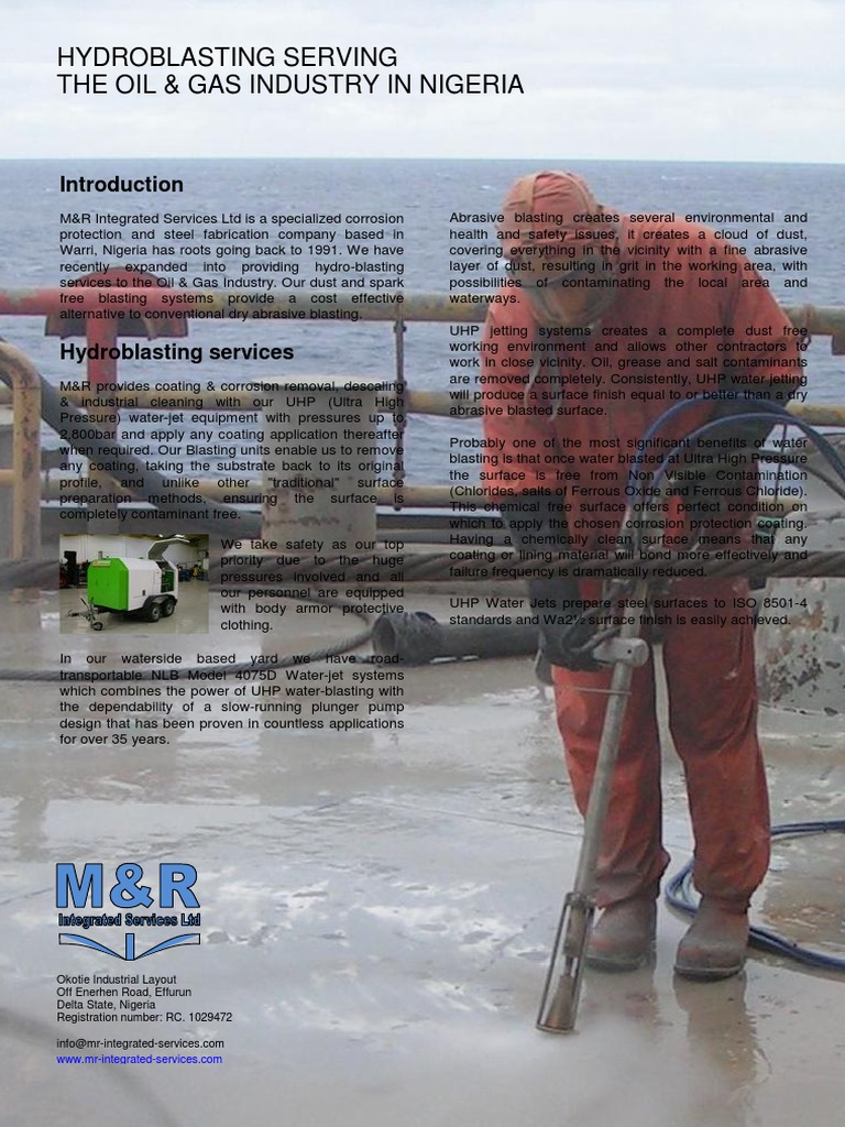 Hydroblasting Services for Oil & Gas | PDF | Corrosion | Abrasive