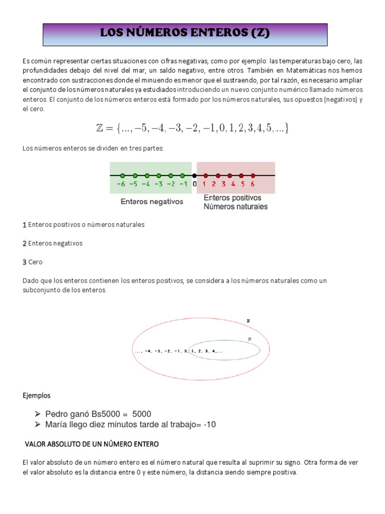Numeros Enteros 2do Año | PDF | Entero | Exponenciación