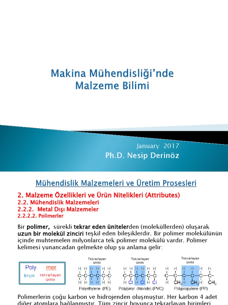 DERS 13. Makina Mühendisliğinde Malzeme Bilimi | PDF