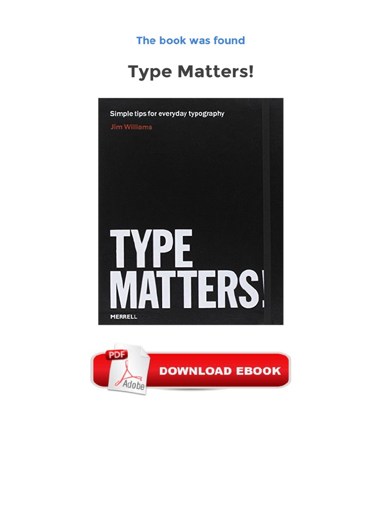 Free Downloads: Type Matters! | PDF | Typography | Typefaces
