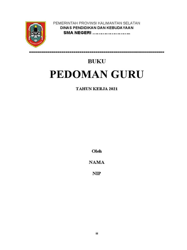 Template BUKU Pedoman Guru | PDF