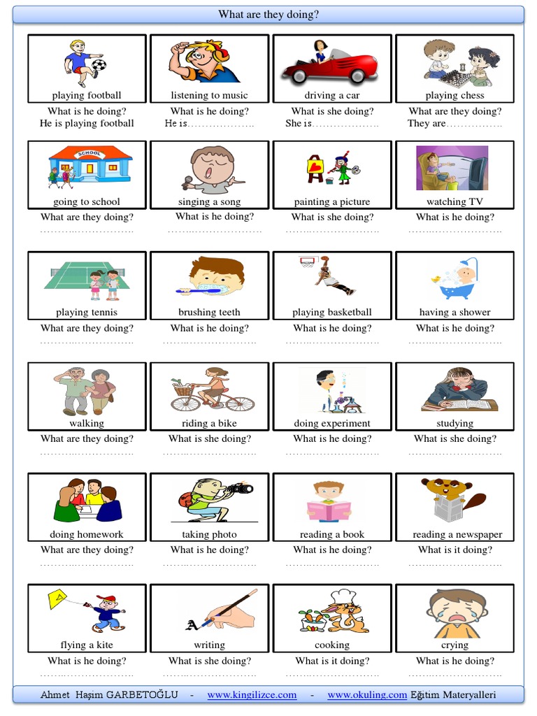 What Are They Doing Worksheet | PDF