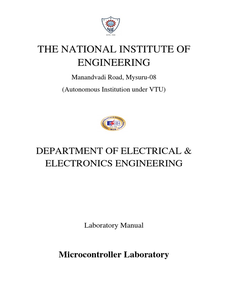 Microcontroller Lab Manual Pdf Engineering Microcontroller 