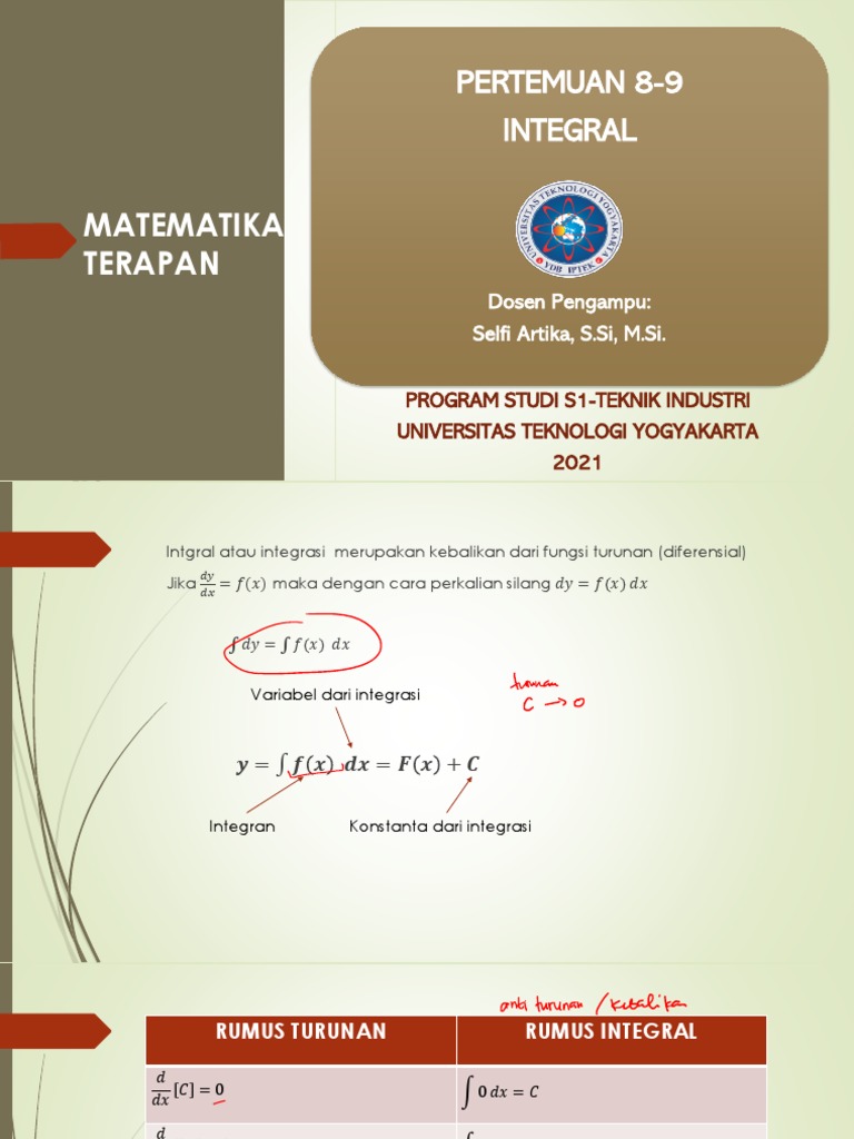 Materi 9 Integral (2) - C | PDF