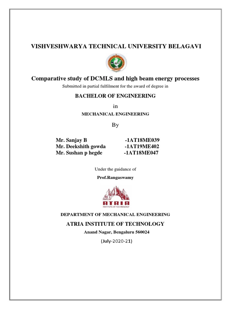 Vishveshwarya Technical University Belagavi: Bachelor of Engineering ...