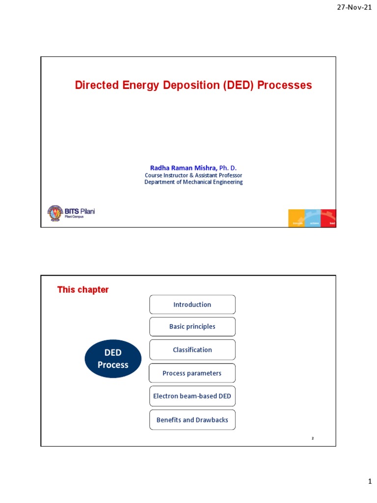 Directed Energy Deposition (DED) Processes | Download Free PDF | 3 D ...
