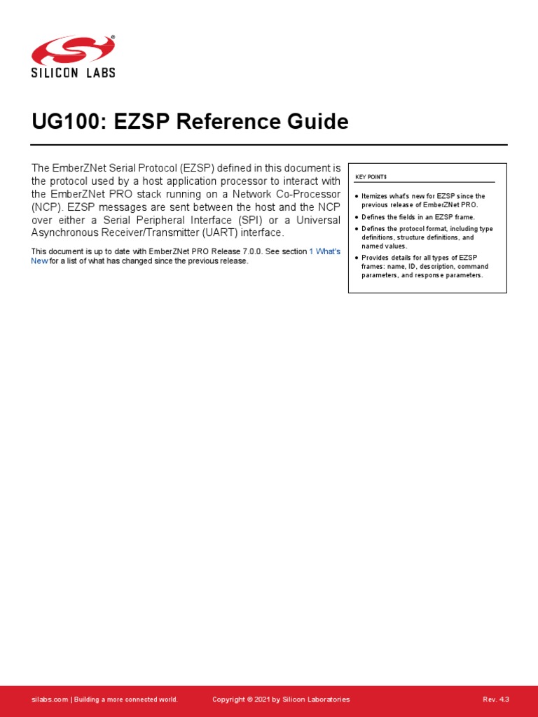 Ug100 Ezsp Reference Guide | PDF | Computer Science | Computer Hardware