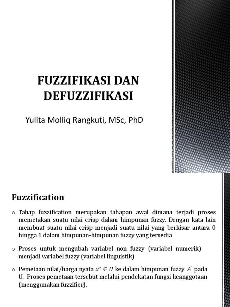 Fuzzification Dan Defuzzifikasi | PDF