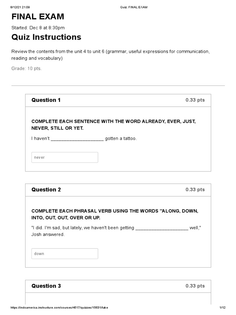 Quiz - Final Exam | PDF | Question | Human Communication