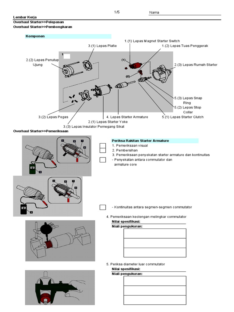 JOBSHEET Overhaul Starter | PDF